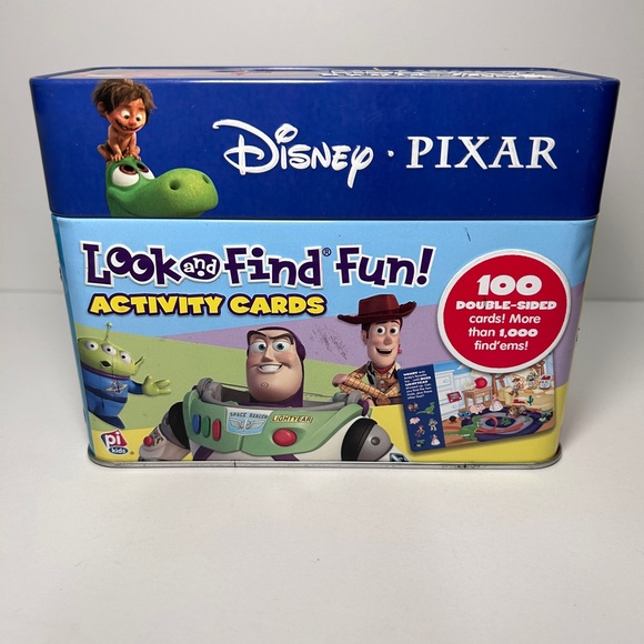 Disney | Toys | Disney Pixar Look And Find Activity Cards Metal Tin ...